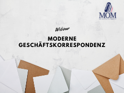 Moderne Geschäftskorrespondenz - ein Webinar von Jenny Riedel